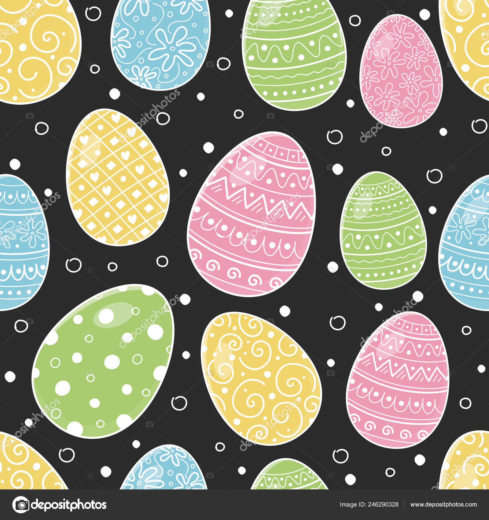 Easter Eggs Background Seamless Texture Vector Stock Vector Image by ...
