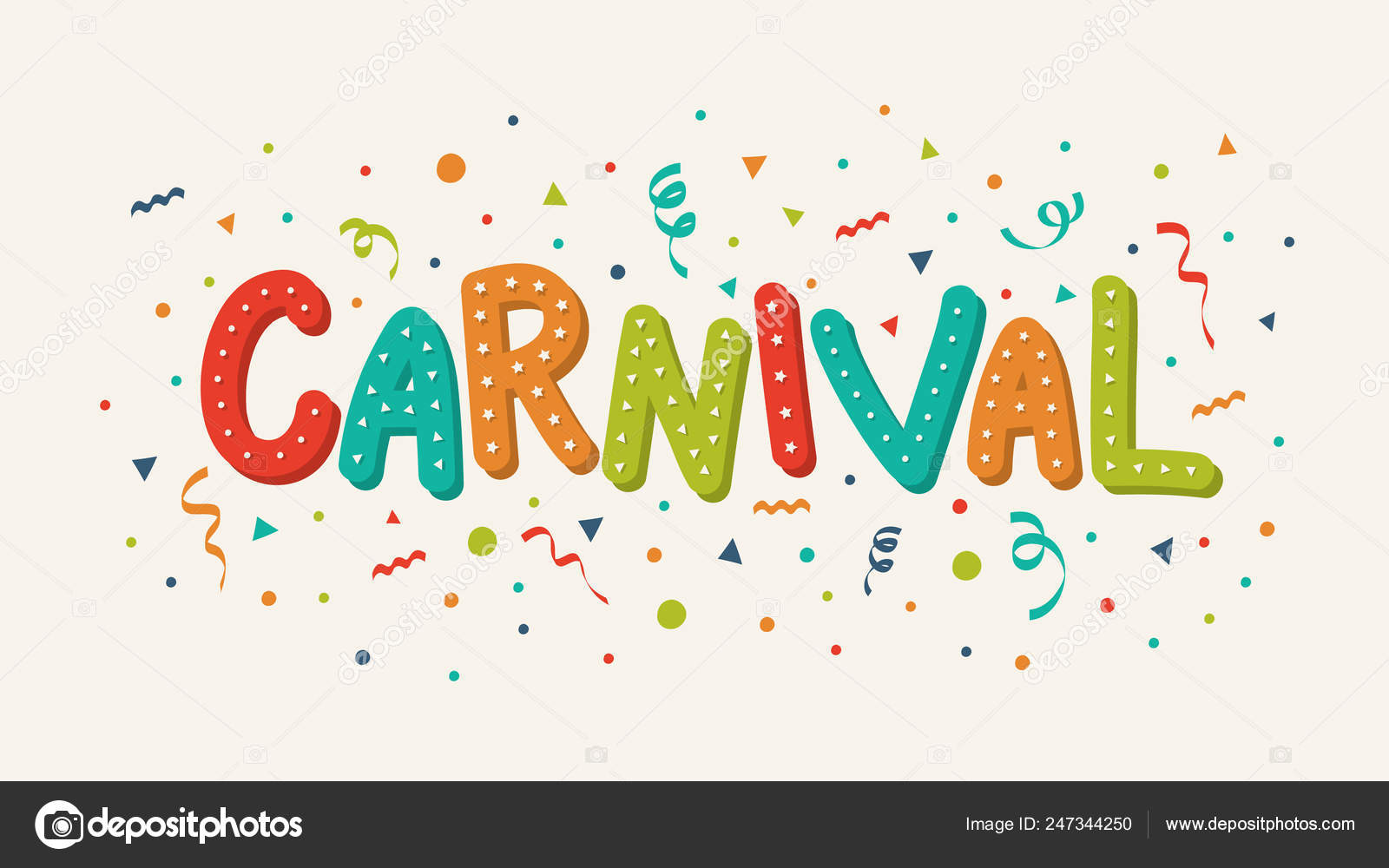 Carnaval Party Colorful Banner Serpentines Vector Stock Vector by ...