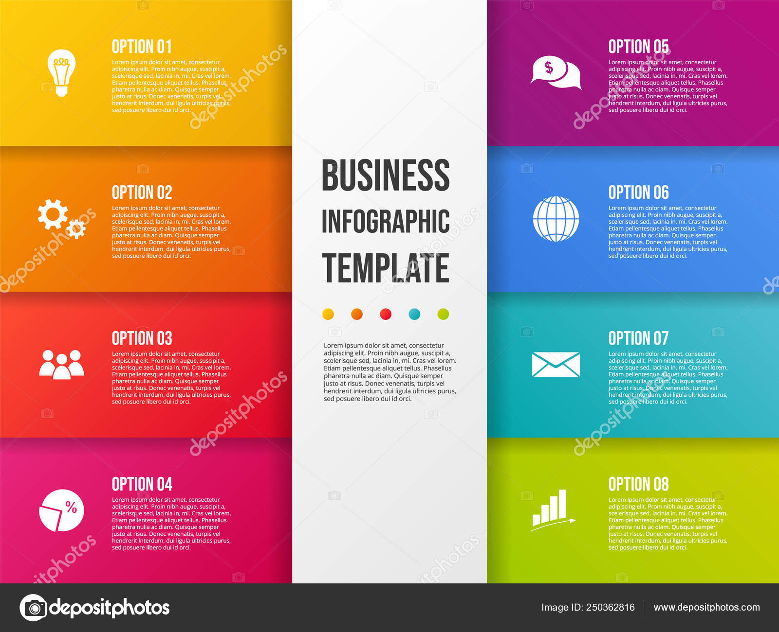 Colorful Infograph Business Symbols Vector Stock Vector Image by ...