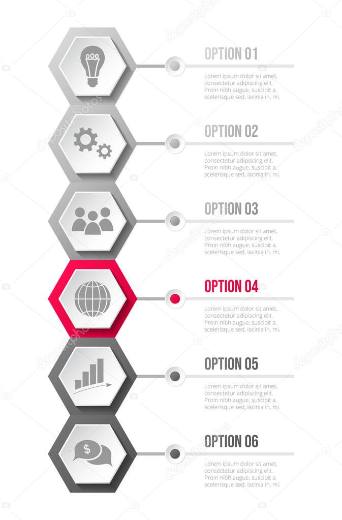 Infograf a gris con s mbolos de negocios. Vector 2024