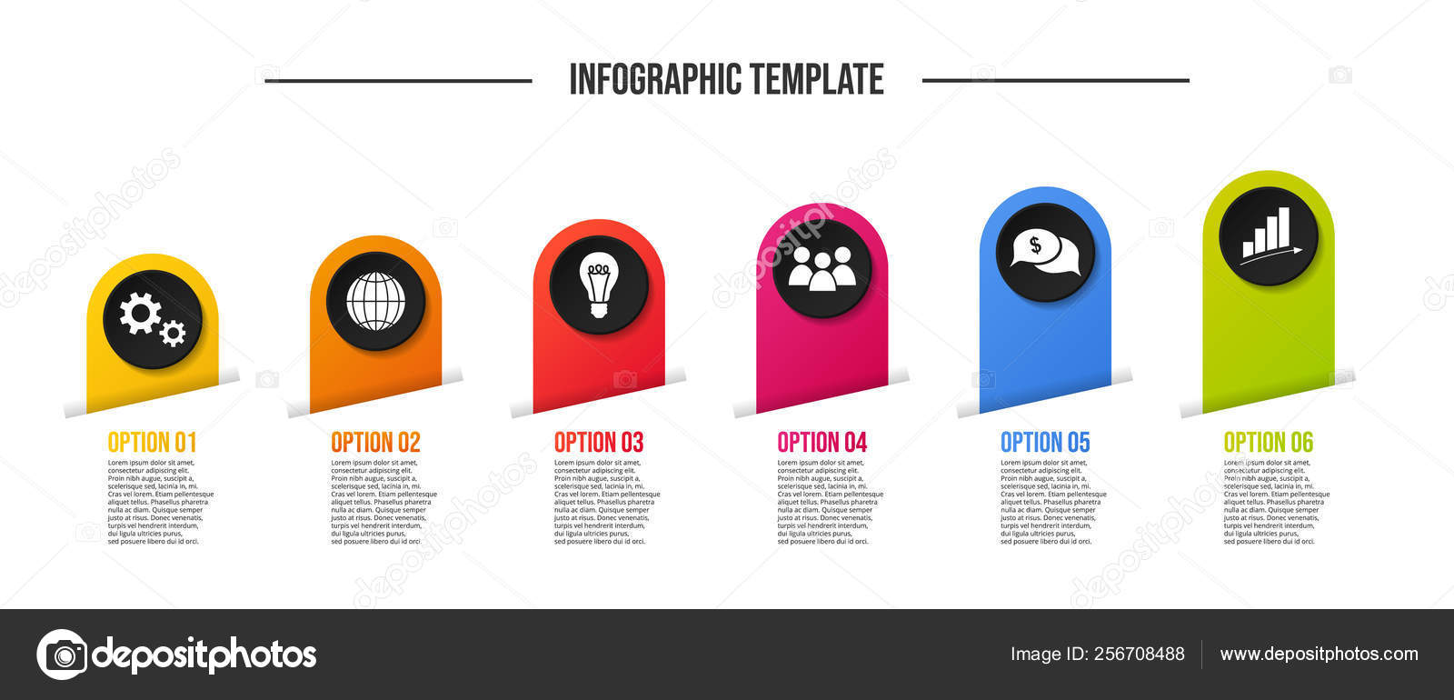 Chart Colorful Business Icons Infographic Template Vector Stock Vector ...
