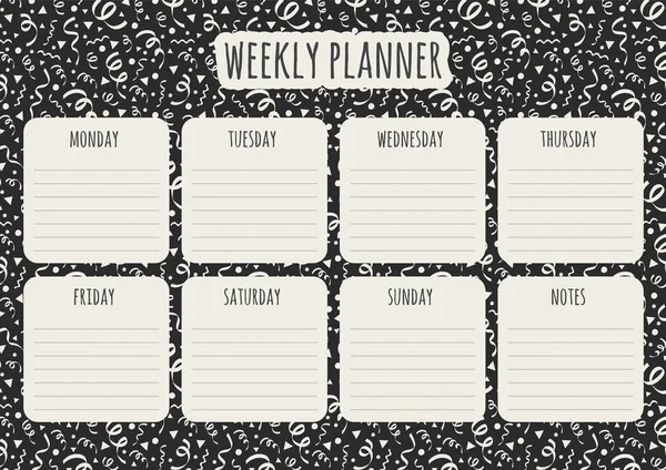Weekly Planner Template Daily Plans Notes Abstract Geometrical ...
