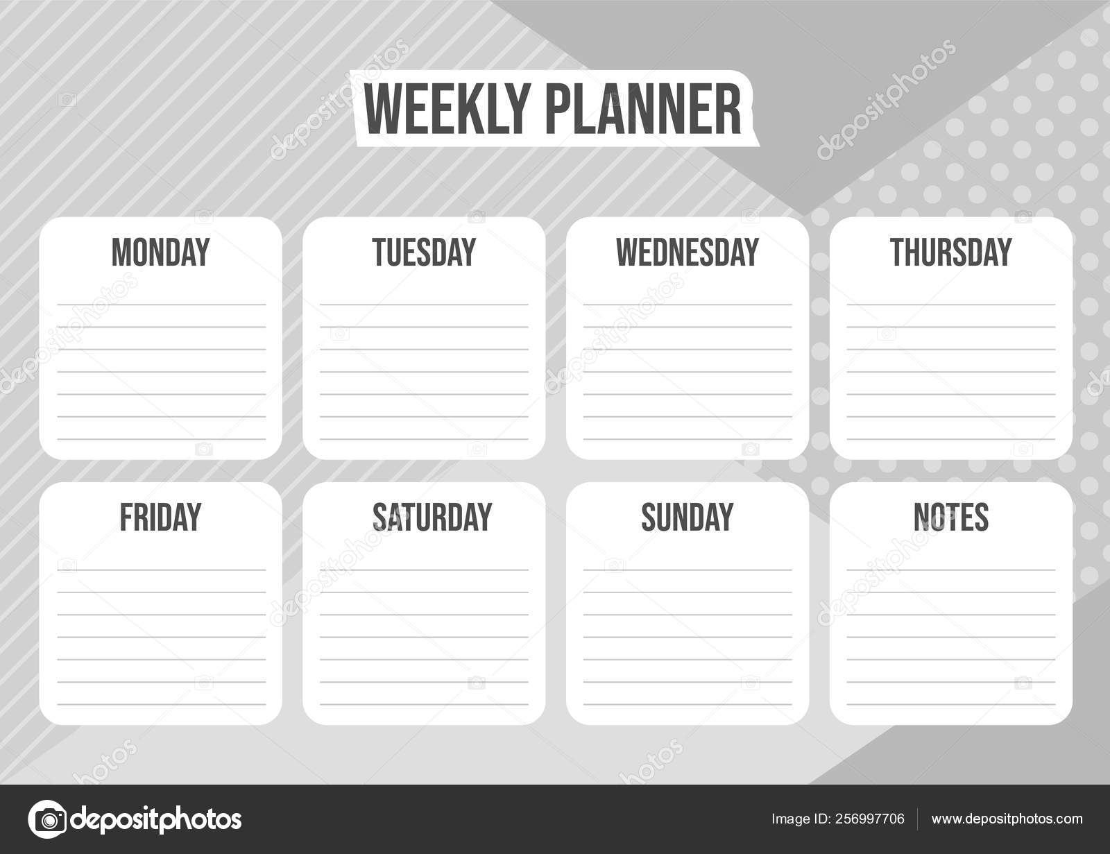 Weekly Planner Abstract Geometrical Background Vector Stock Vector by ...