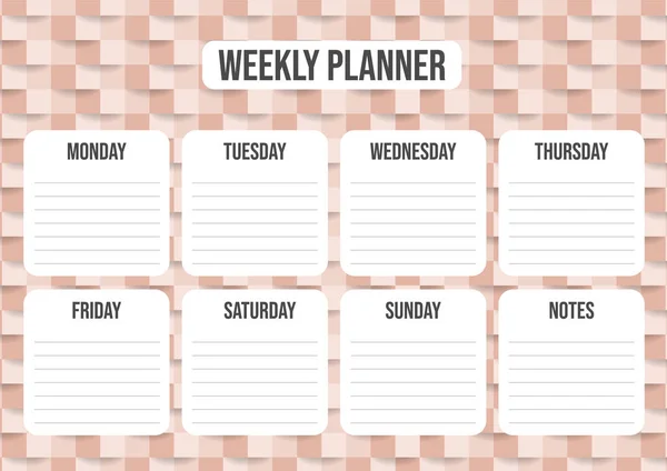 Weekly Planner Abstract Geometrical Background Daily Plans Notes Vector ...