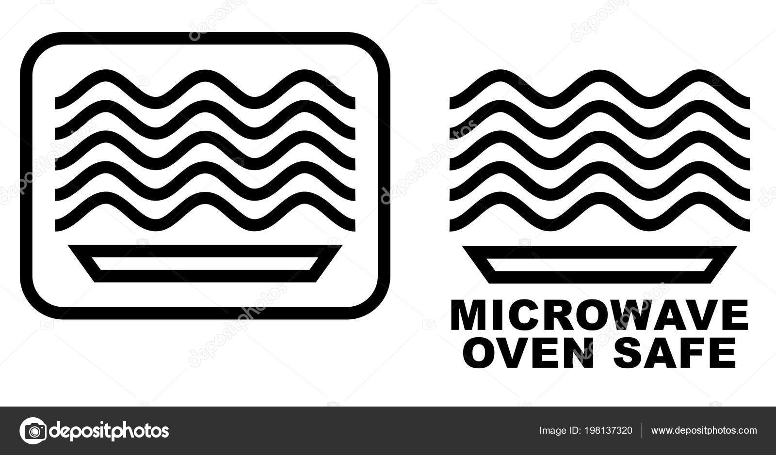 Microwave Oven Safe Item Symbol Simple Black Lines Plate Drawing Stock ...