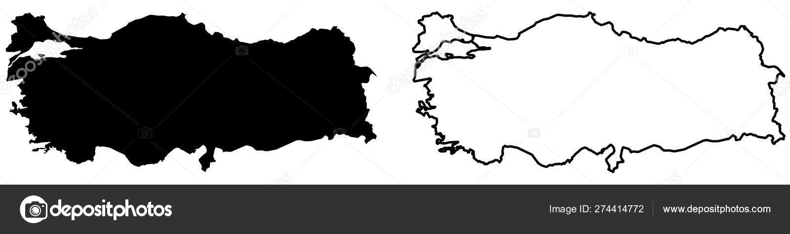 Simple (only sharp corners) map - Republic of Turkey vector dra Stock ...