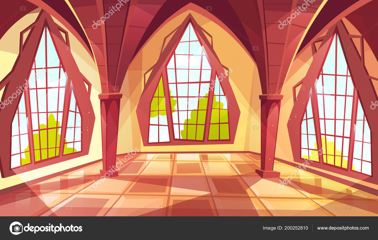 Ballroom or palace windows vector illustration Stock Vector Image by ...