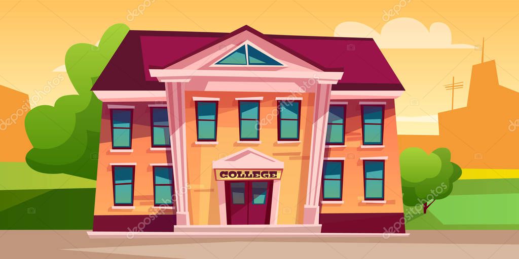 Colegio edificio vector ilustración 2022