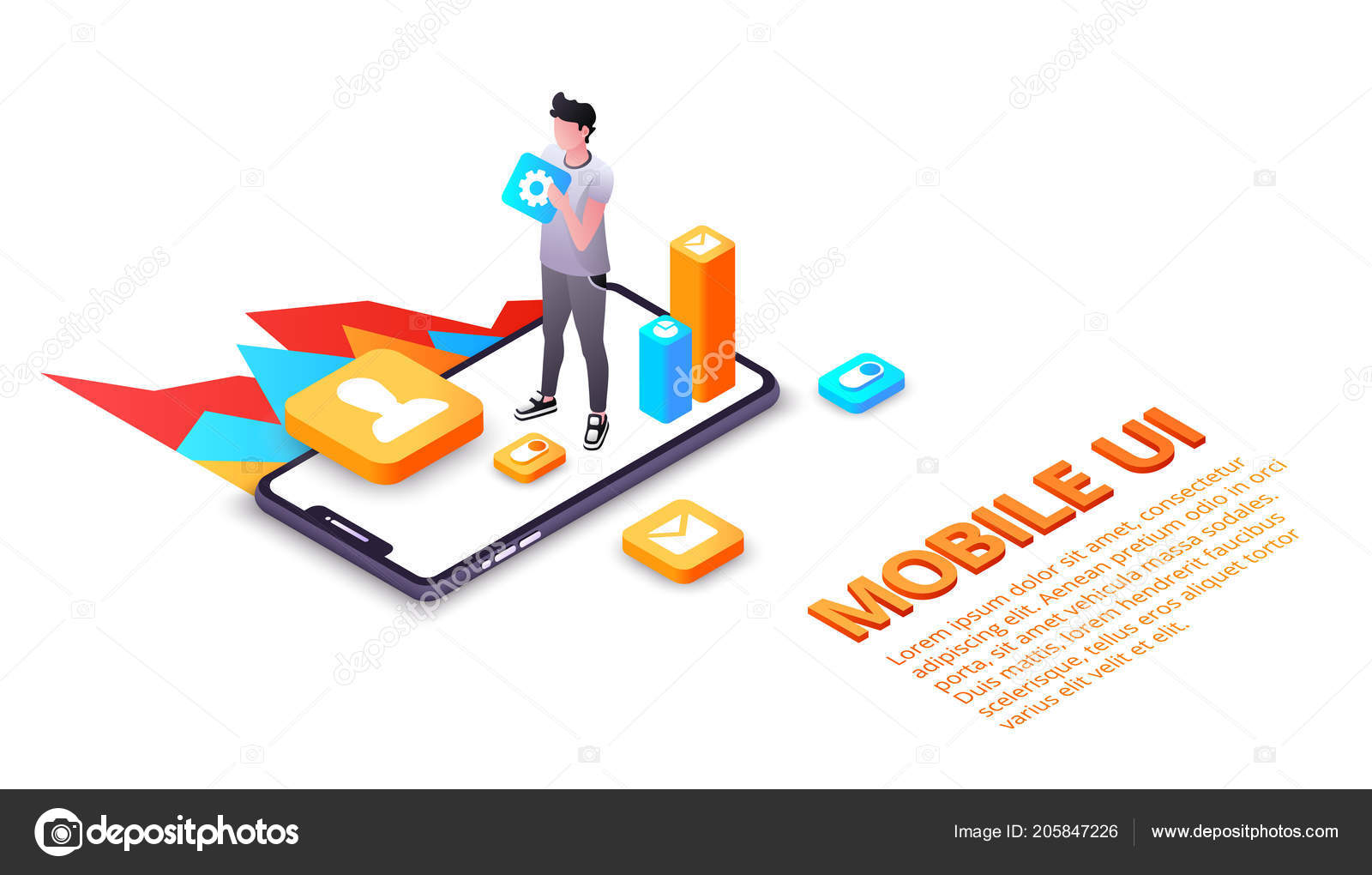 Mobile phone user interface vector illustration Stock Vector by ...