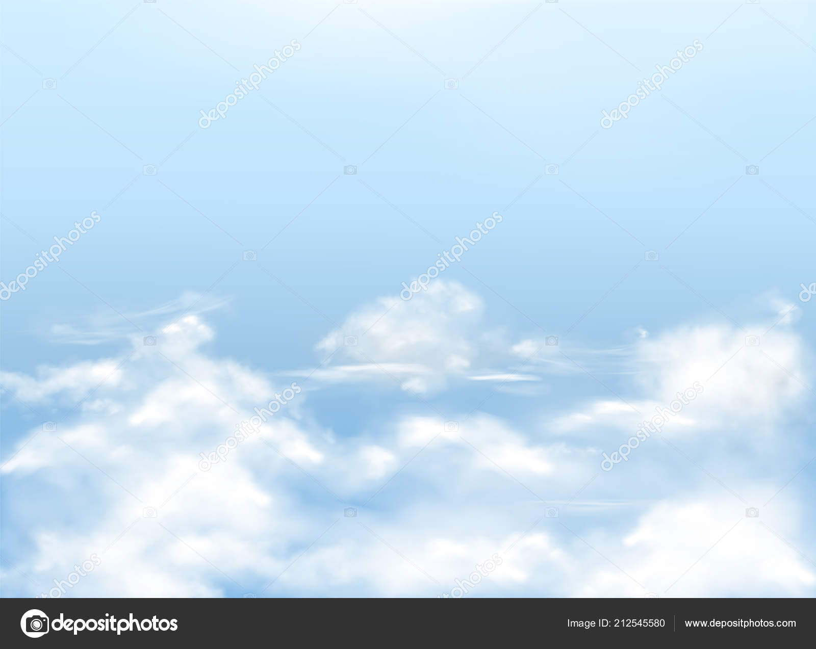 Langit biru muda dengan awan, latar belakang vektor Vektor Stok oleh ...