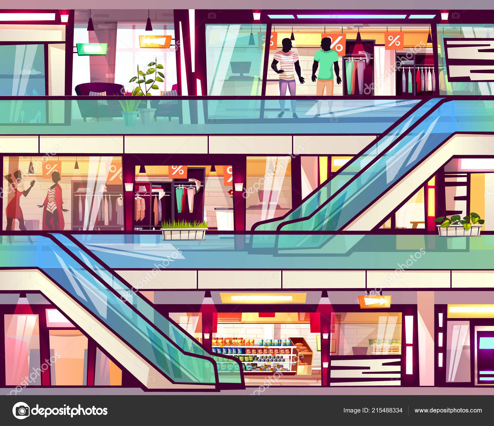 Shopping Mall Illustration