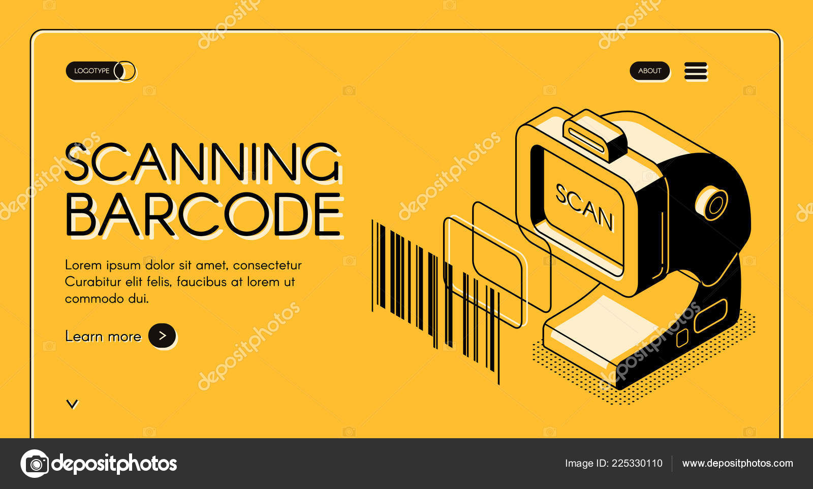 Barcode scanning service website vector template Stock Vector Image by ...