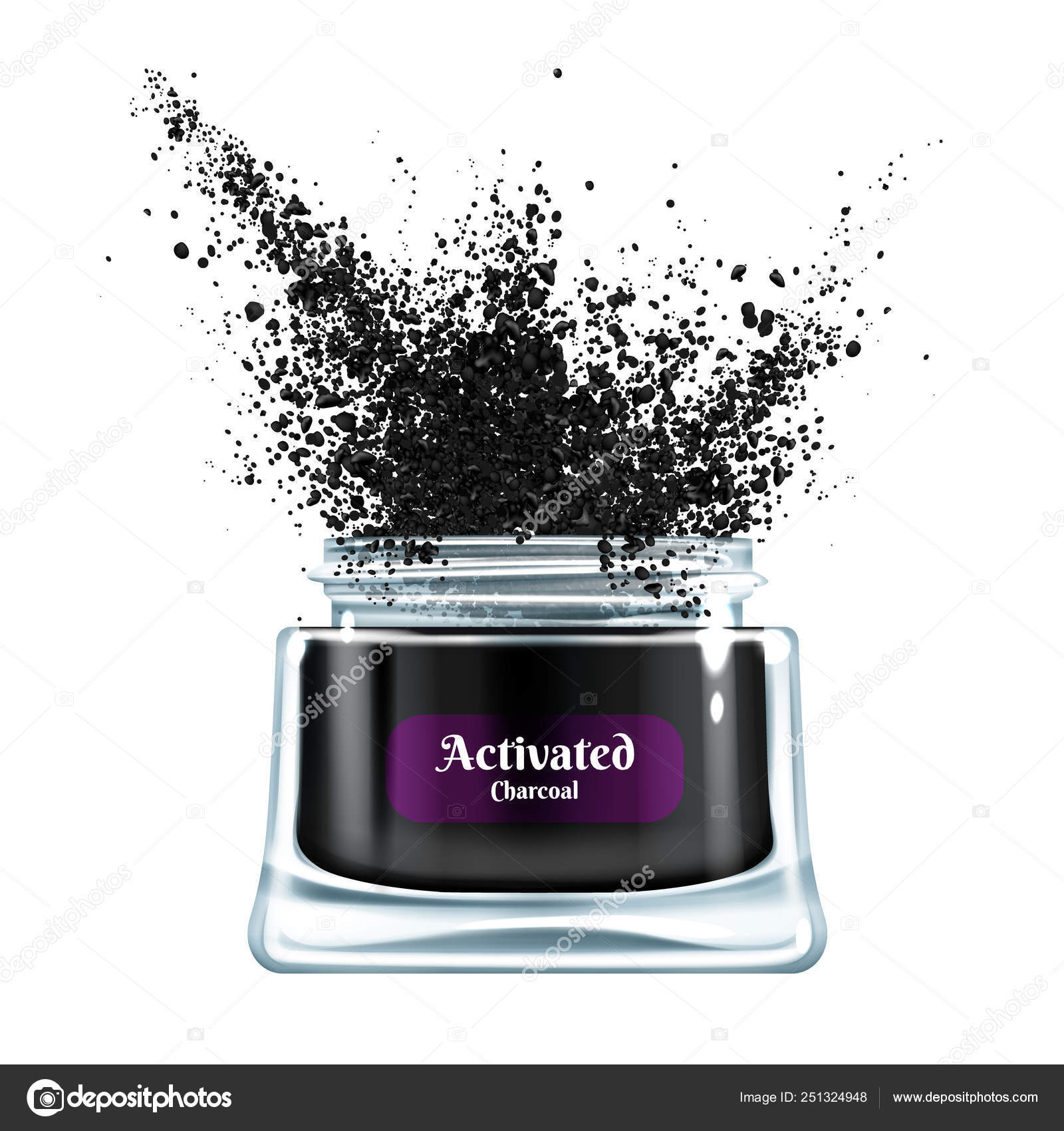 Cosmetics product with activated charcoal vector Stock Vector Image by ...
