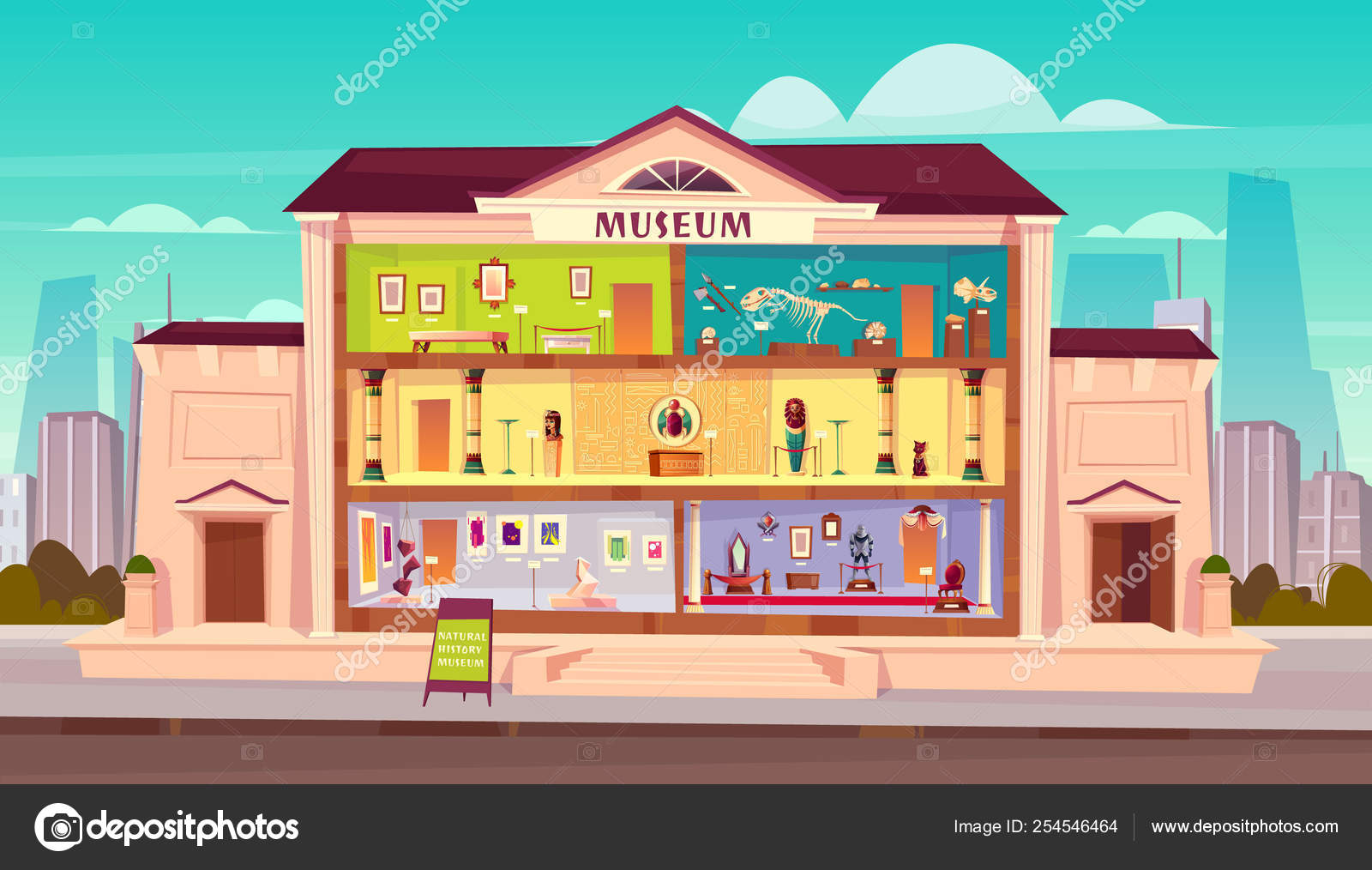 Natural history museum building cartoon vector Stock Vector by ...