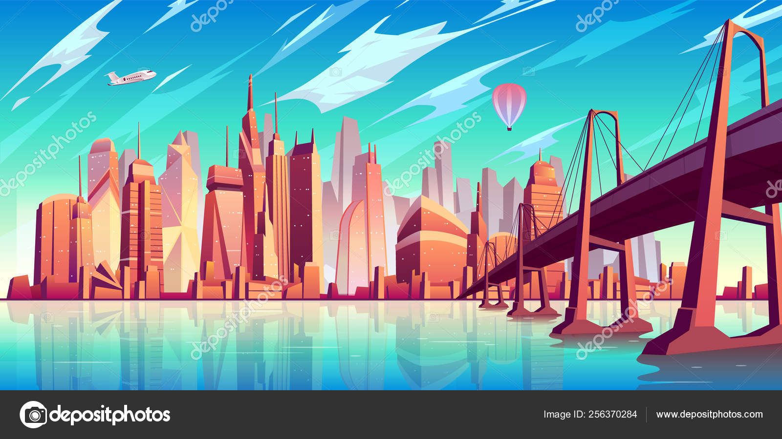 Cartoon City Skyline
