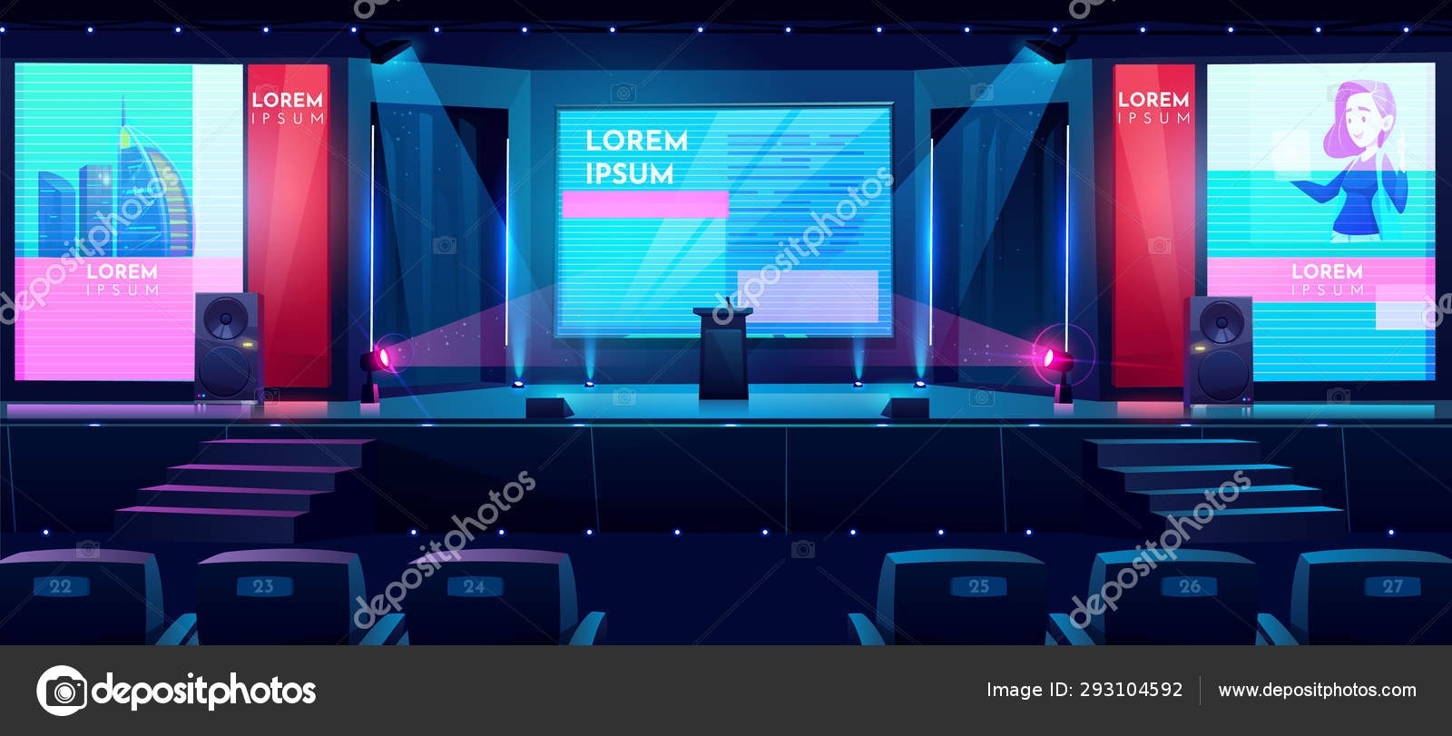 Business conference hall cartoon vector background Stock Vector Image ...