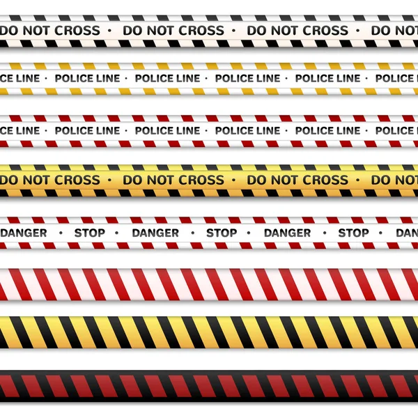 Police line and do not cross, Caution lines Warning tapes. Danger signs ...