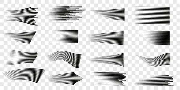 Speed lines set. Motion effect for your design. Black Comic lines on a ...