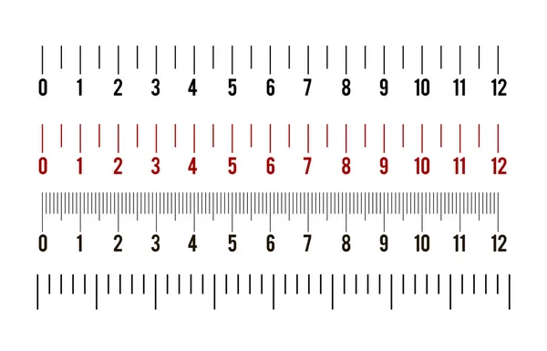 Inch and metric rulers. Measuring tool. Ruler Graduation grid. Size ...