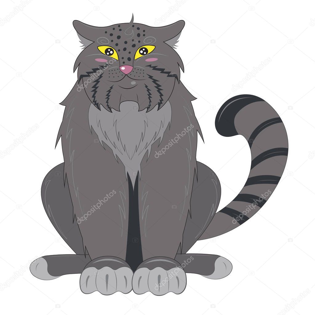 Manul Gato Raro Gris Con Manchas Vector de stock por ©Rimmolki 256616406