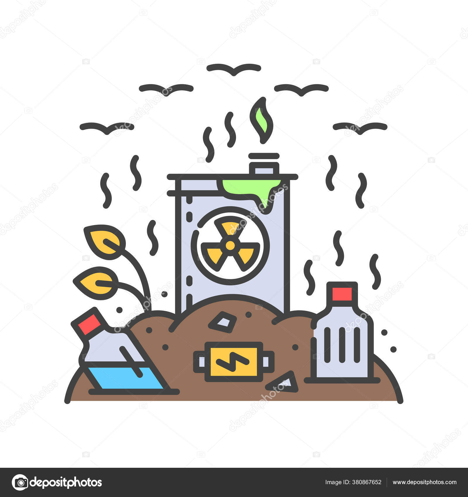 Land Degradation Color Line Icon Ecological Disaster Sign Web Page ... Land Degradation Color Line Icon Ecological Disaster Sign Web Page ...