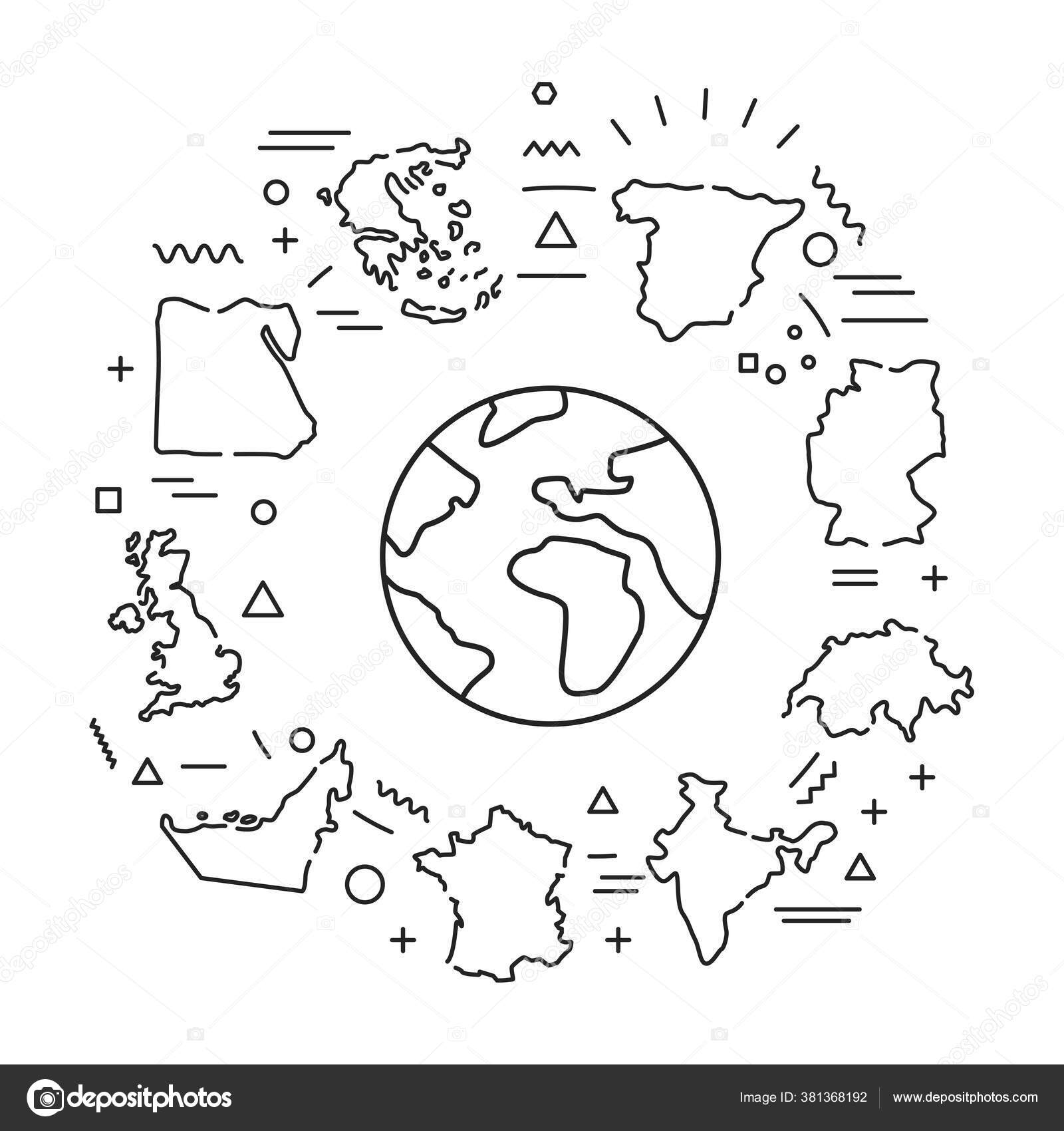 Countries Web Banner Different World Countries All Continents ...