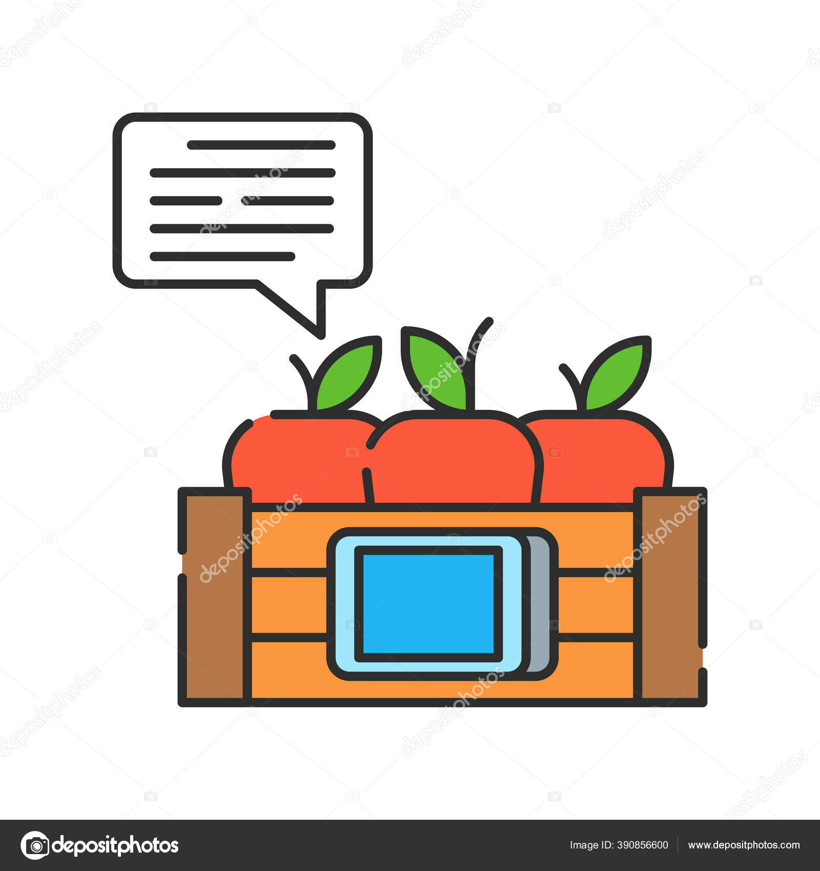 System Monitoring Crop Field Help Sensors Smart Farming Color Linear ...