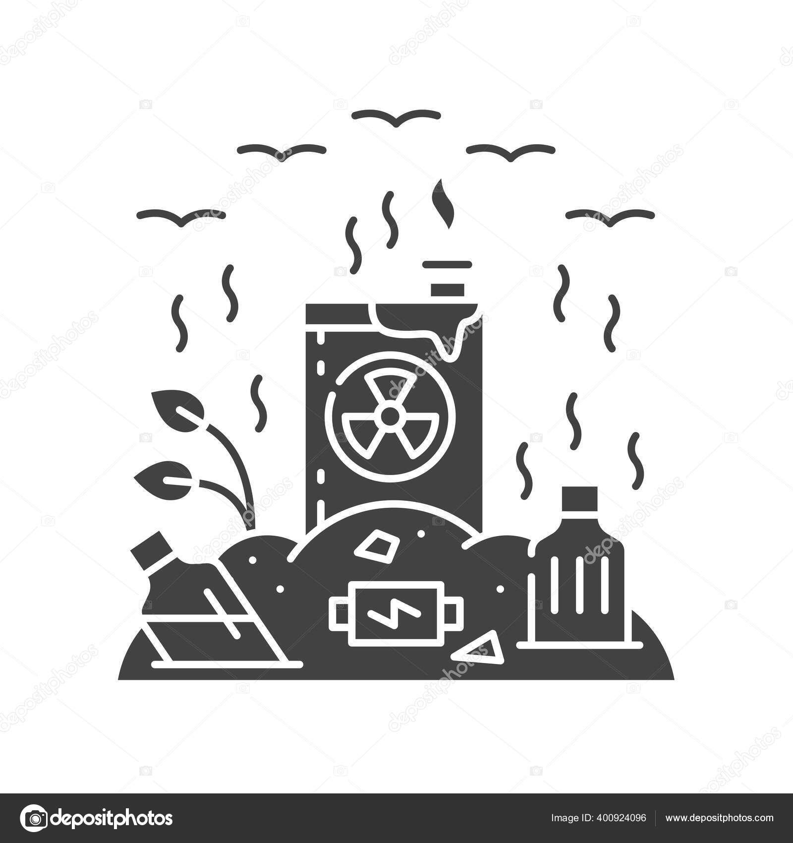 Land Degradation Black Glyph Icon Ecological Disaster Sign Web Page ...