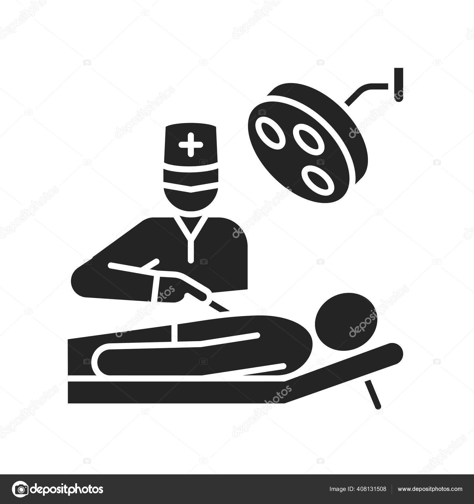 Surgery Abdominal Cavity Black Glyph Icon Surgical Emergency Pictogram ...