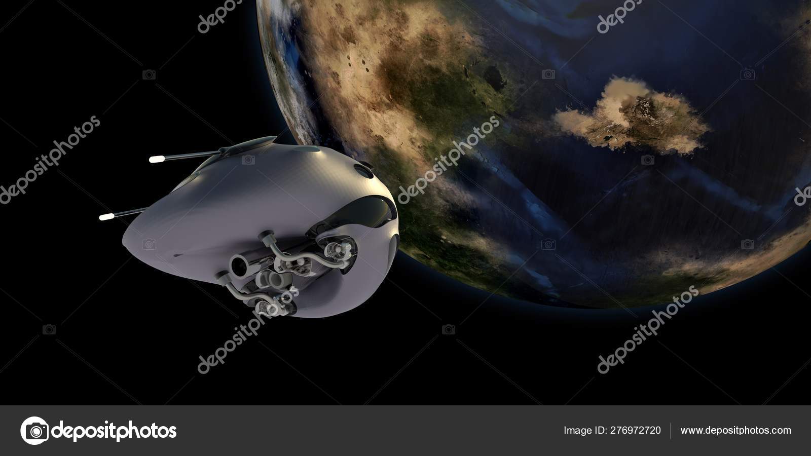 Extremely detailed and realistic high resolution of a futuristic space ...