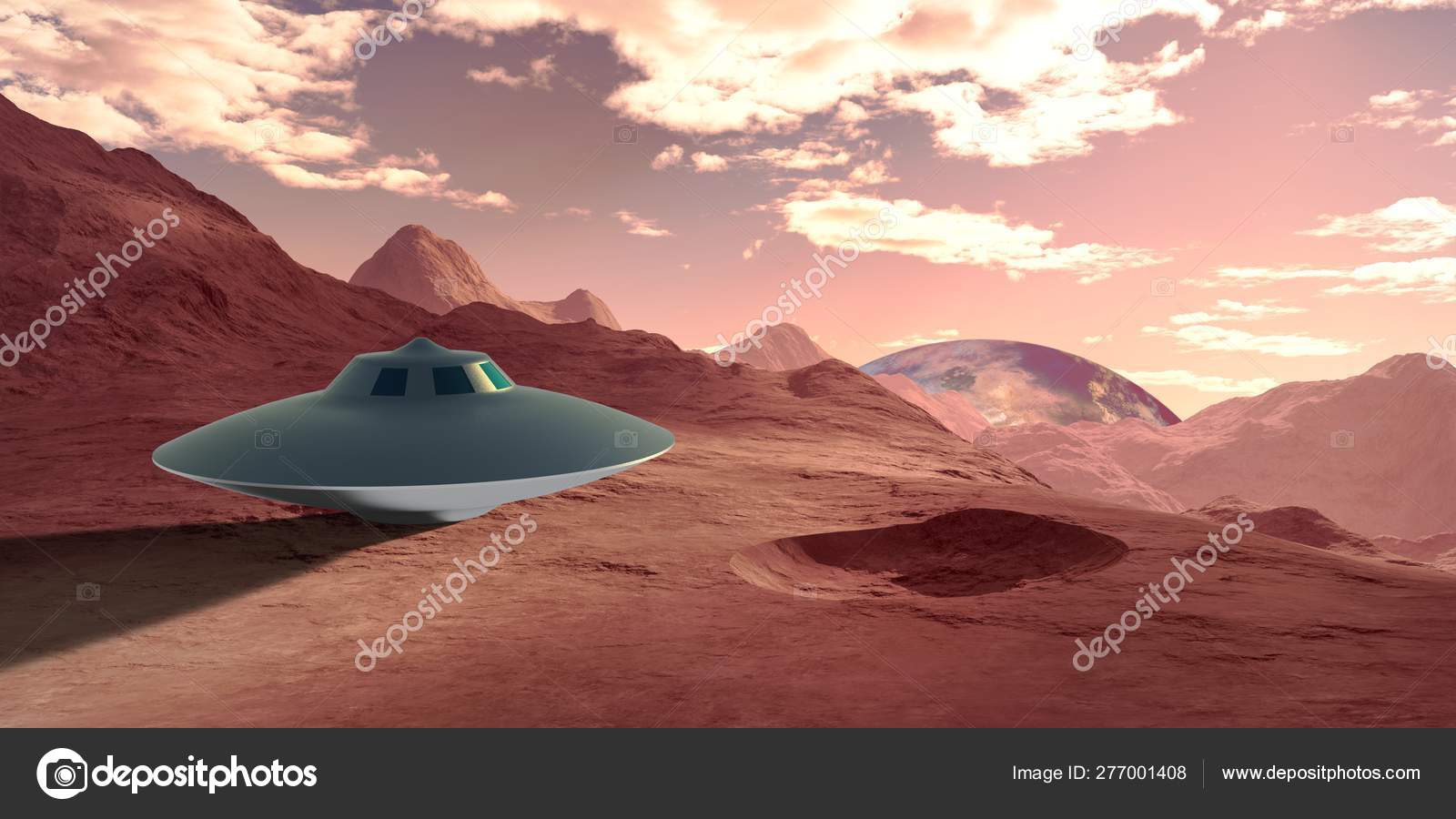 Extremely Detailed Realistic High Resolution Illustration Alien Landscape Mars — Stock Photo ...