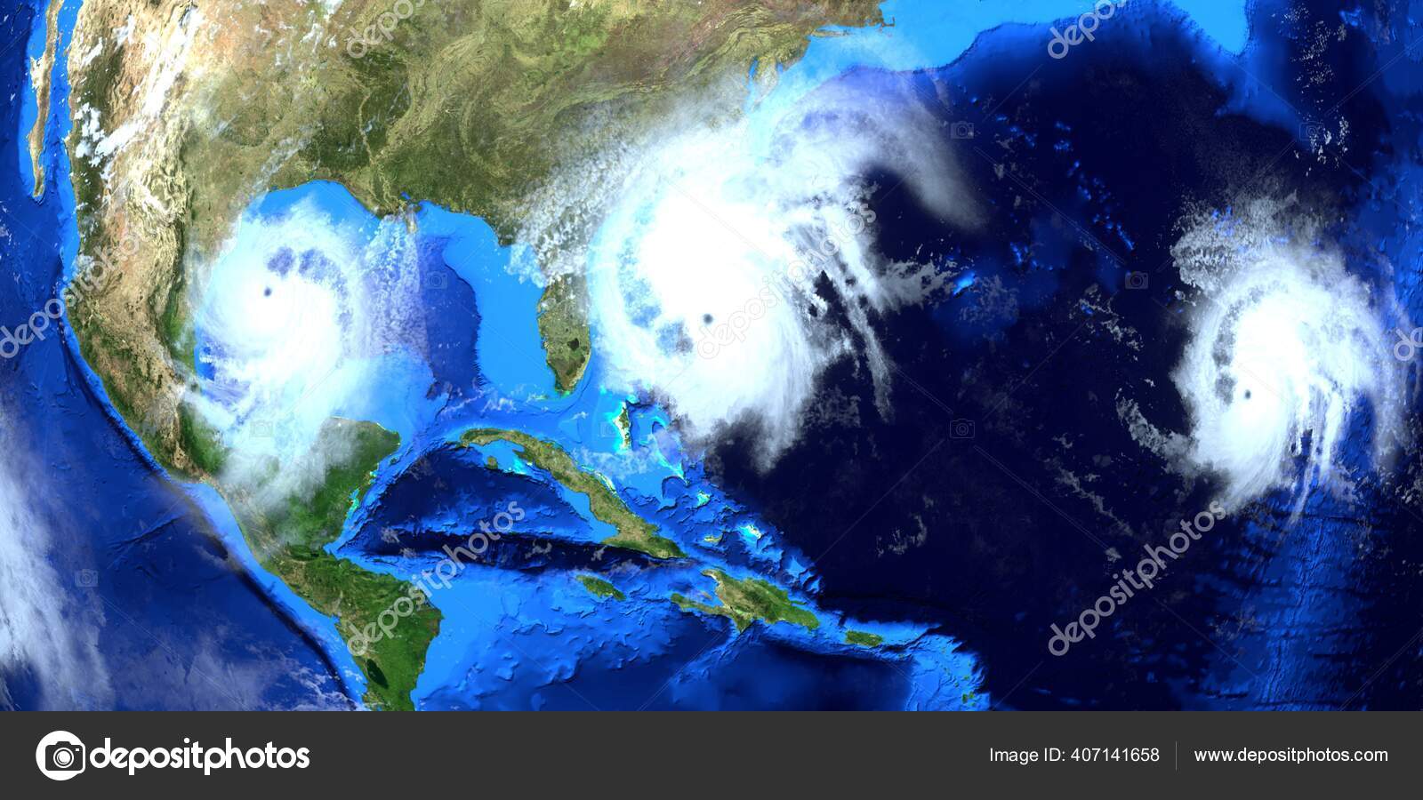 Multiple Hurricanes From Space