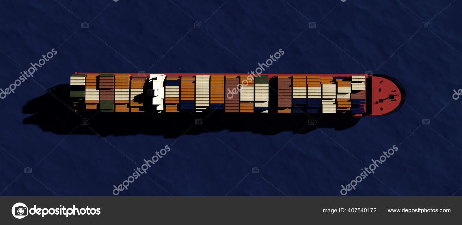 Cargo Container Ship Sea Extremely Detailed Realistic High Resolution ...