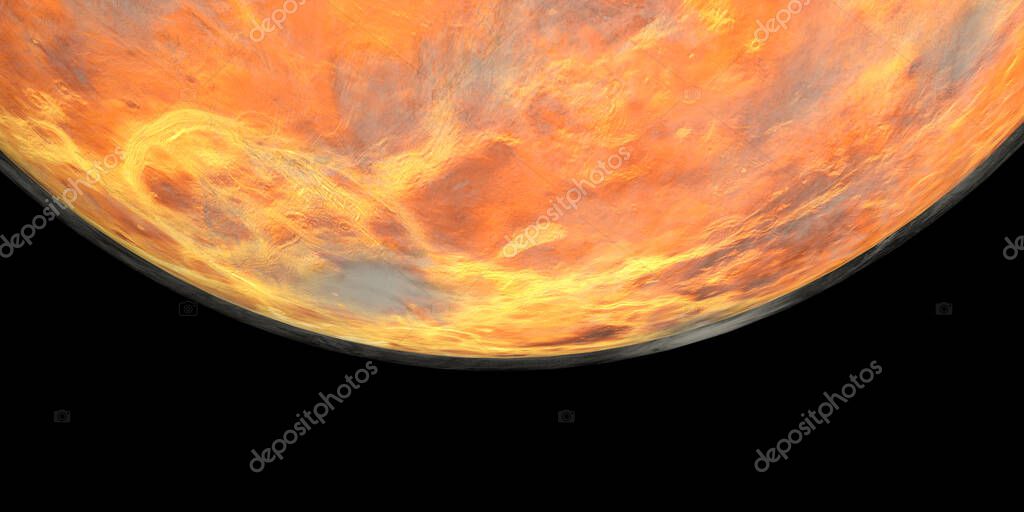 Planeta Venus con nubes visibles o gas mostrado desde el Espacio ...
