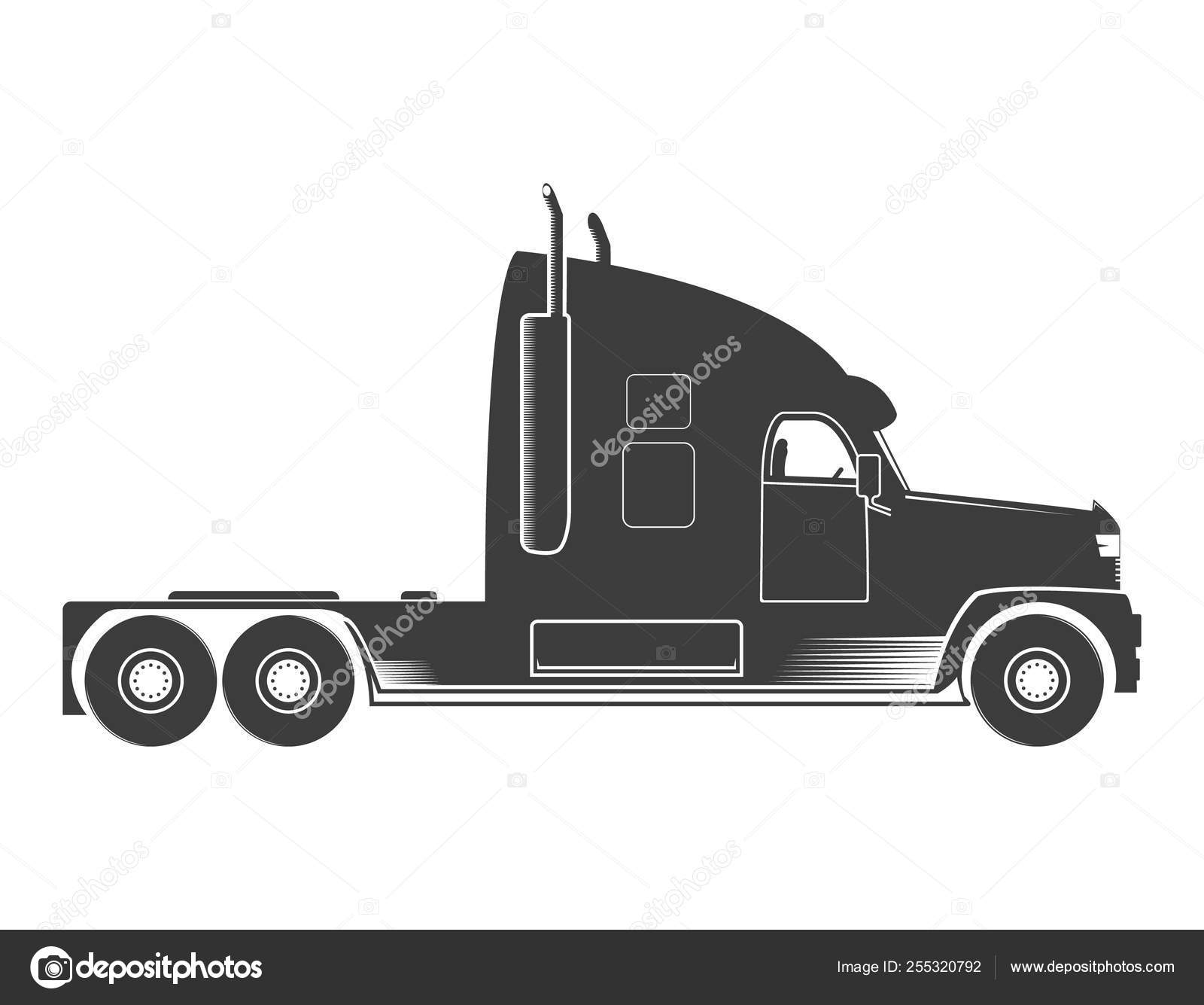 Camión Blanco Y Negro Clipart