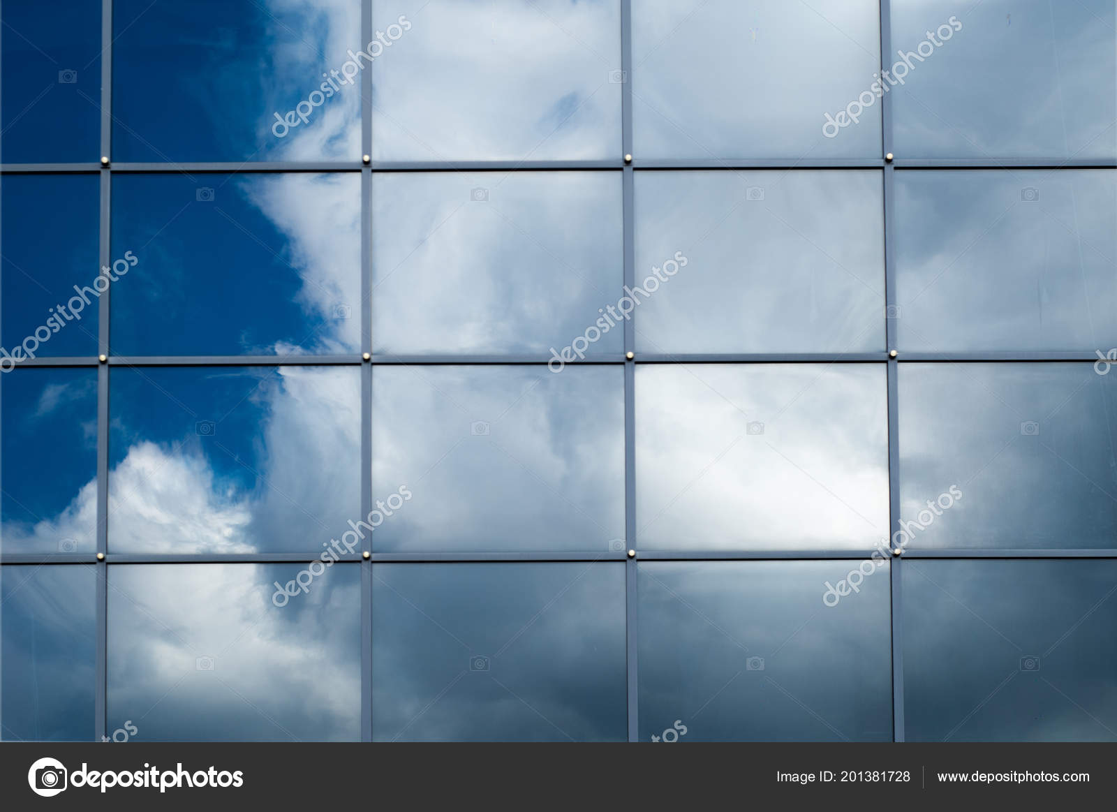 Texture Background Image Reflection Clouds Windows Building Stock Photo ...