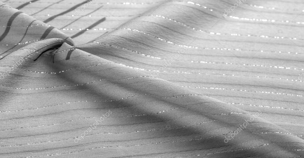Textura de fondo de diseño, tela en blanco y negro con rayas Lurex ...