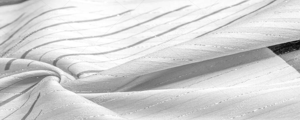 Textura de fondo de diseño, tela en blanco y negro con rayas Lurex ...