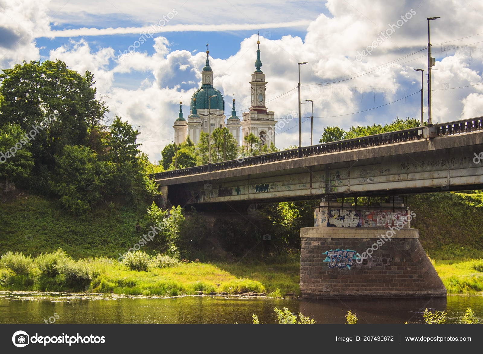 Summer Morning River Luga Yamburg Kingisepp Russia Stock Photo by ...