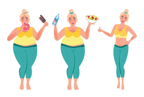 Fat Girl Vector Illustration Character — Stock Vector © Adekvat 125790168
