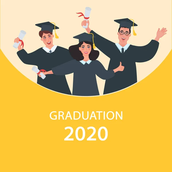 Graduates students with diplomas Stock Vector by ©Irina_illustrator ...