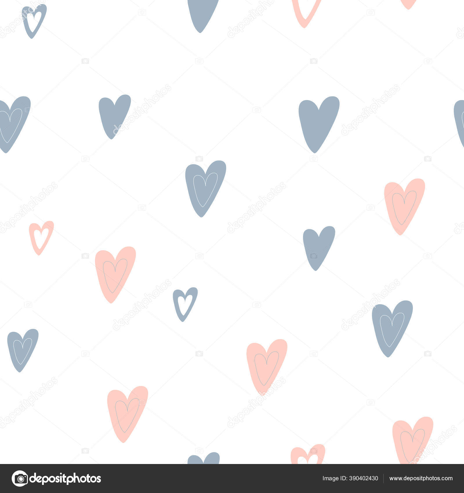 Seamless Pattern Drawn Shapes Heart Vector Patterns Cute Design ...