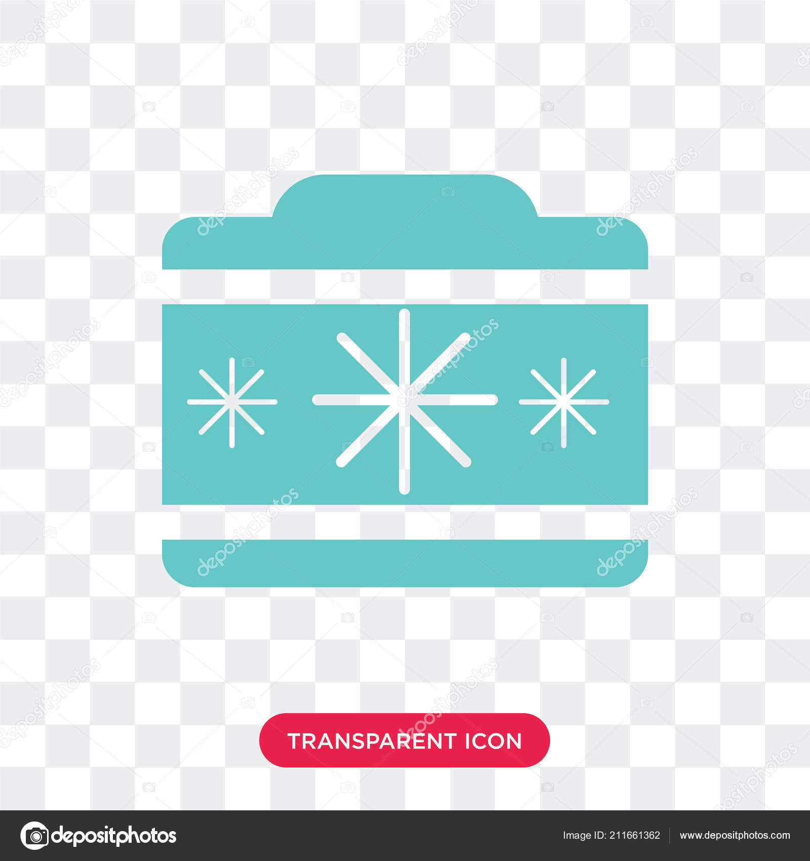 Portable fridge vector icon isolated on transparent background, Stock ...