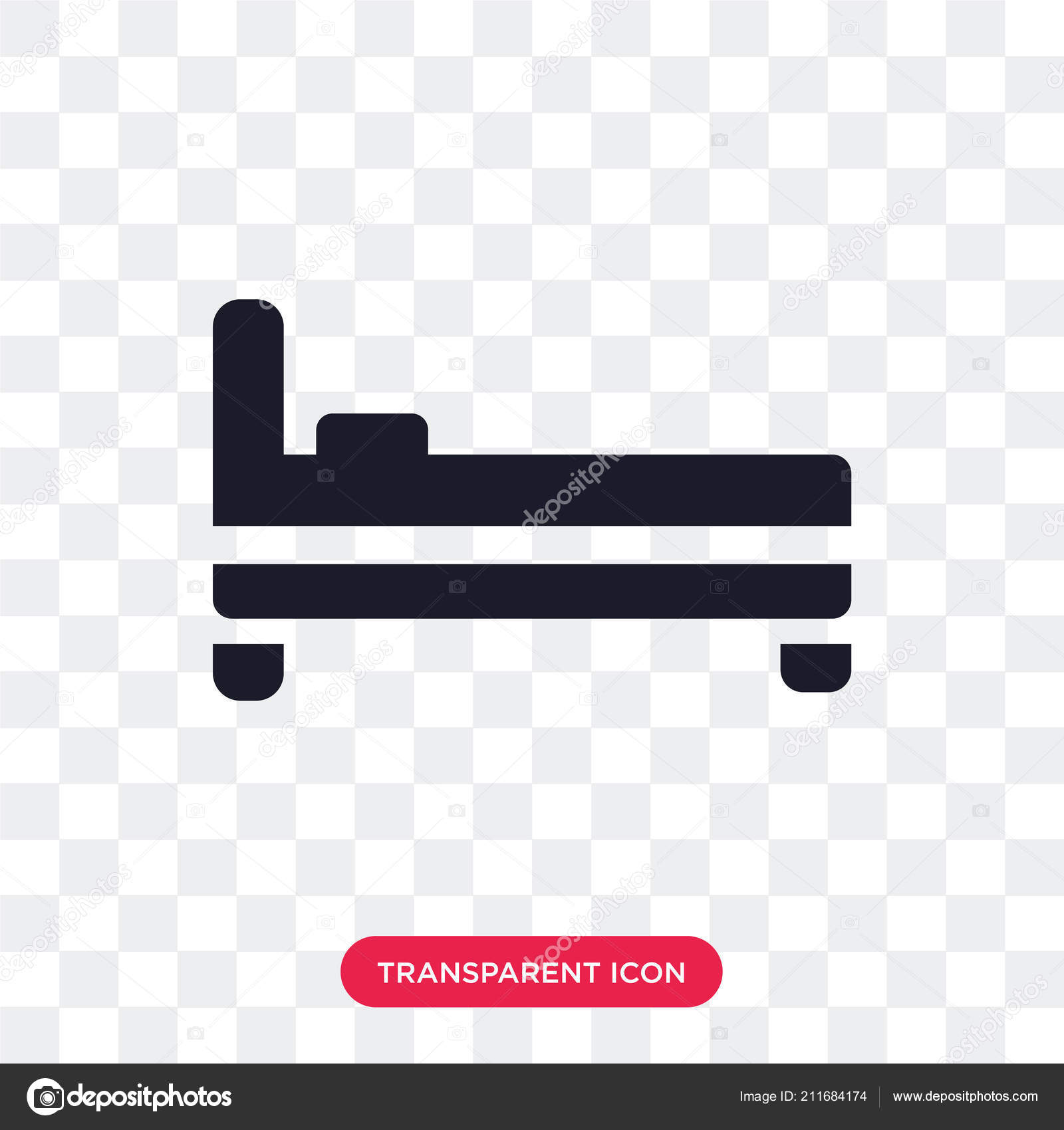 Postel vektorové ikony izolované na průhledné pozadí, postel logo des ...