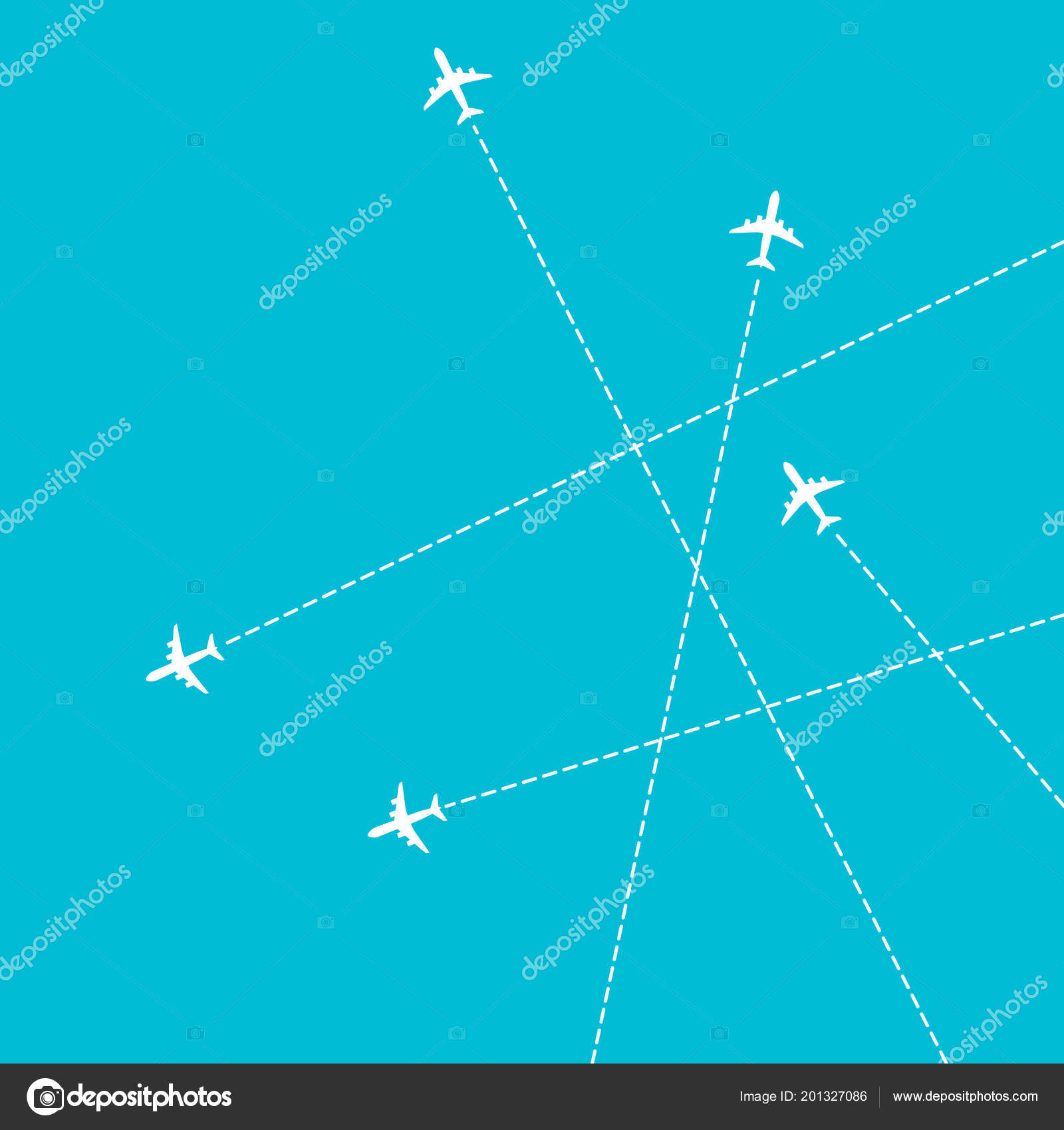 Plane with dashed path lines. airplane flight route Stock Vector by ...