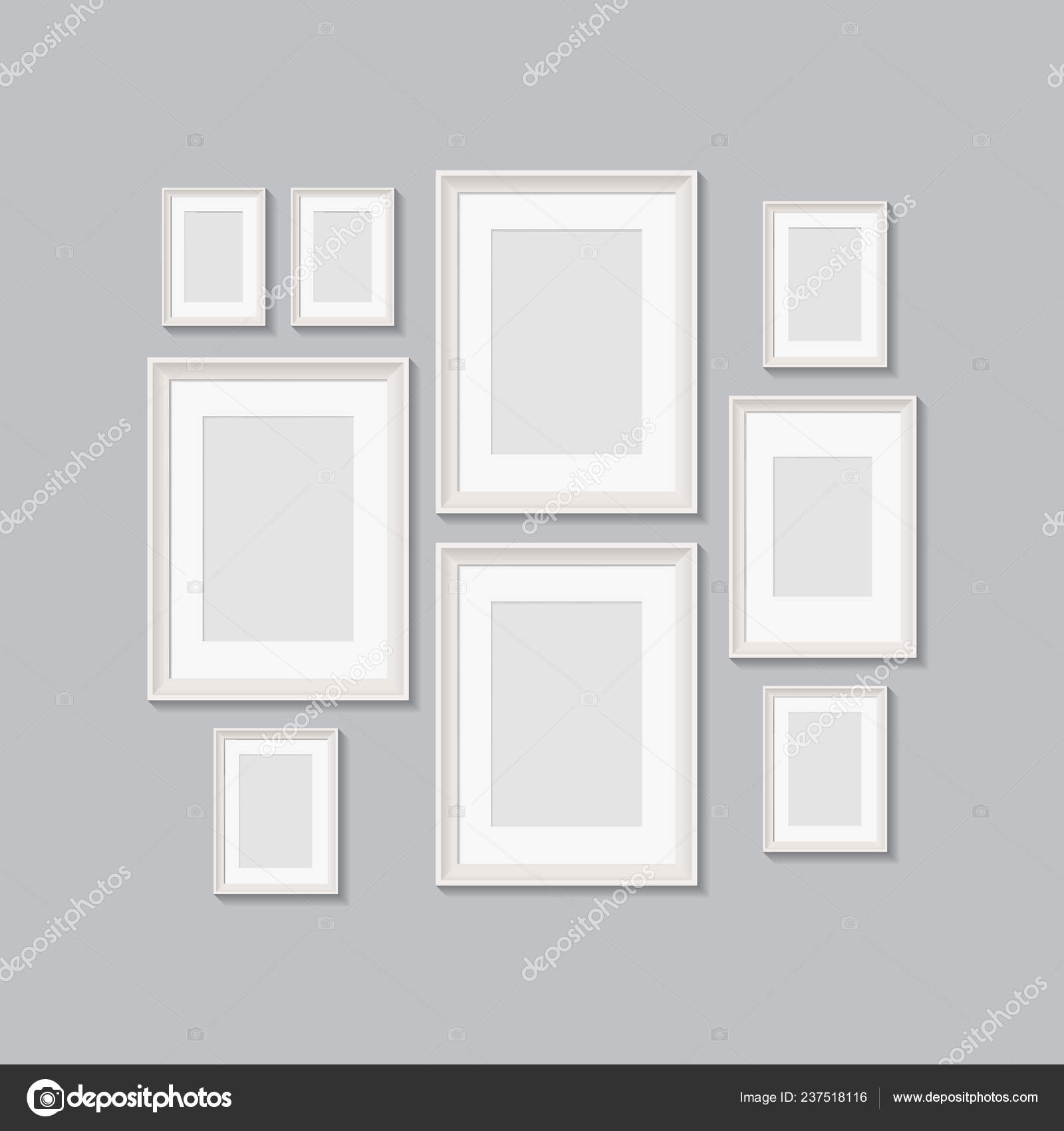 Bingkai Gambar Kosong Untuk Foto Vektor Mockup Realistis Templat