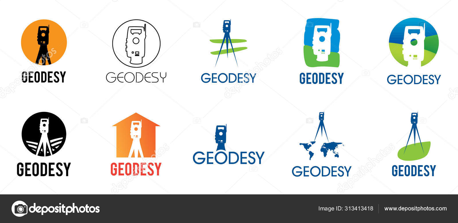 Vector logo of geodesy, design and topography Stock Vector Image by ©v ...