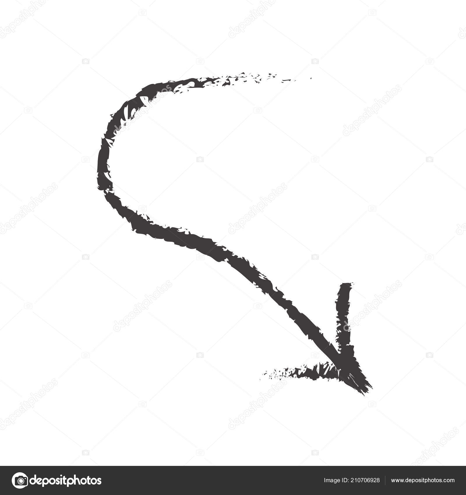 Sketched arrow icon vector sign and symbol isolated on white bac Stock ...