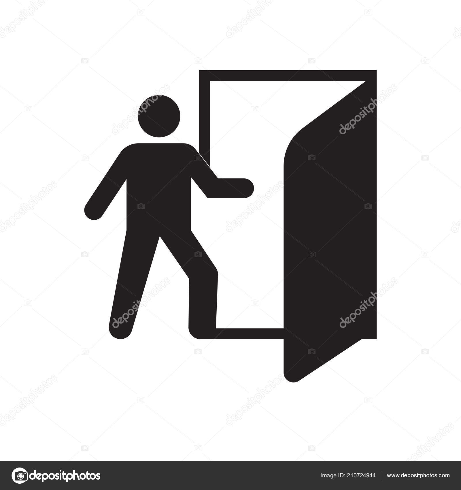 Ingang pictogram vector teken en symbool geïsoleerd op een witte ...