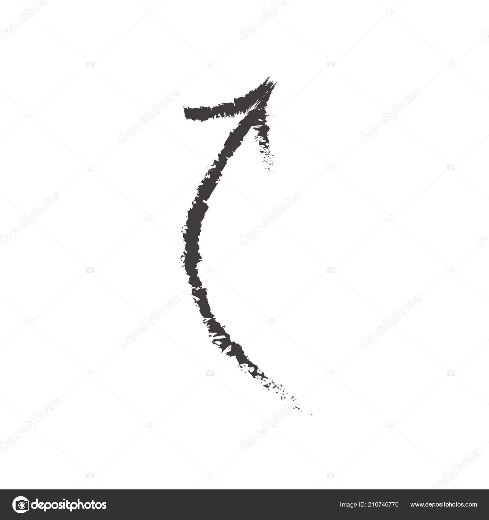 Sketched arrow icon vector sign and symbol isolated on white bac Stock ...